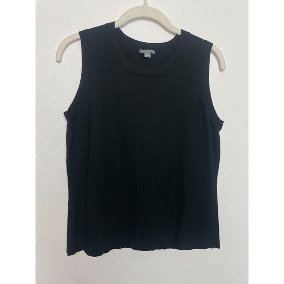 Ann Taylor | Tops | Ann Taylor Knit Tank Top Size L Black Sleeveless ...